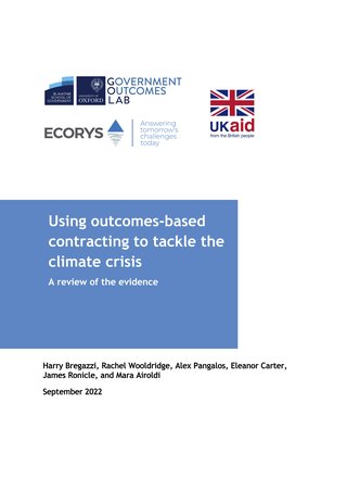 Using outcomes-based contracting to tackle the climate crisis: A review ...