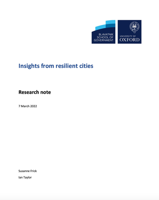 Research note: insights from resilient cities